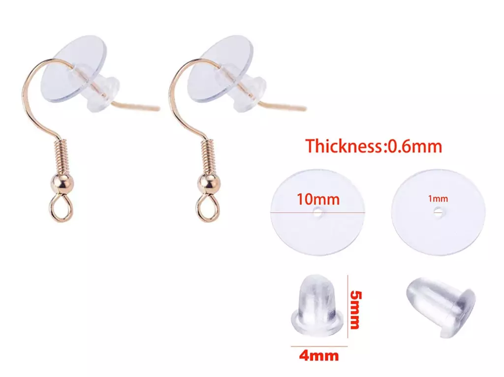 Supports de lobe d'oreille en caoutchouc DIYEAR, diagramme de mesure