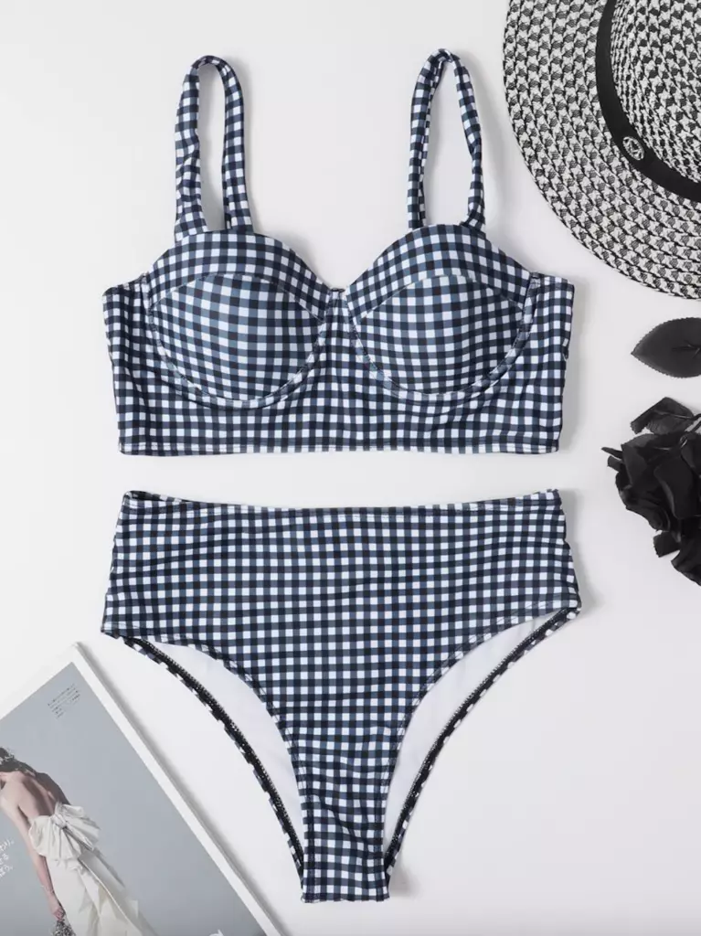 Gingham push up maiô de cintura alta uma parte dos 5 melhores maiôs de cintura alta.