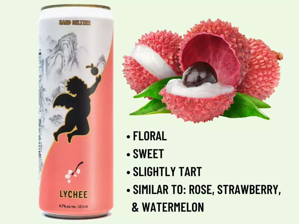 próifíl blas Lychee Seltzer