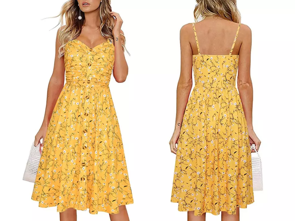 Drimmacks' floral bouton desann sundress midi.