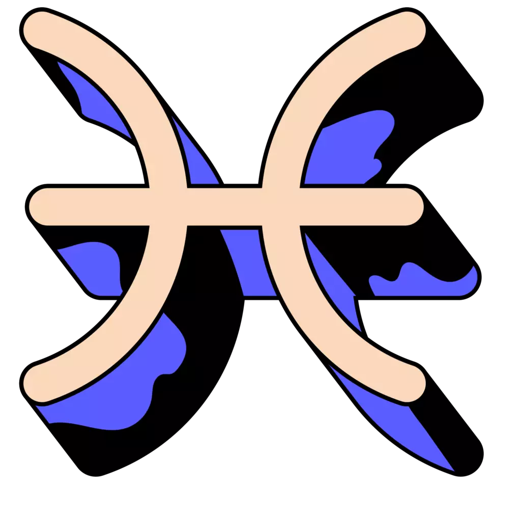 symbol Sidydd pisces